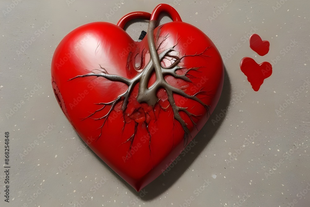 a 3d illustration of a red bleeding heart. Blood, Realistic, Anatomical ...