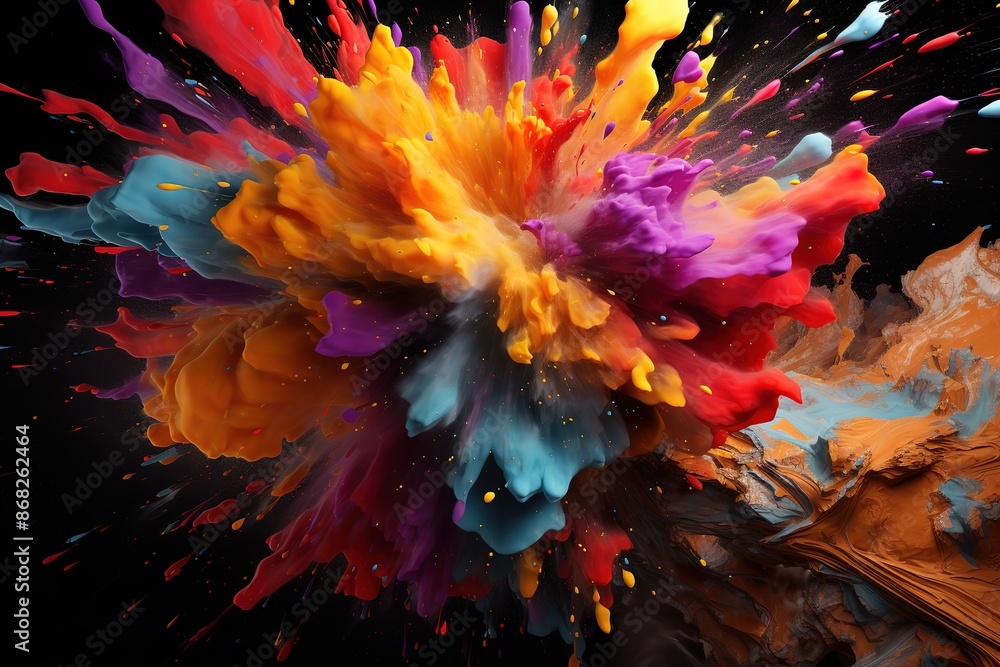 Color Shapes series. Background design of digital watercolor rendering ...