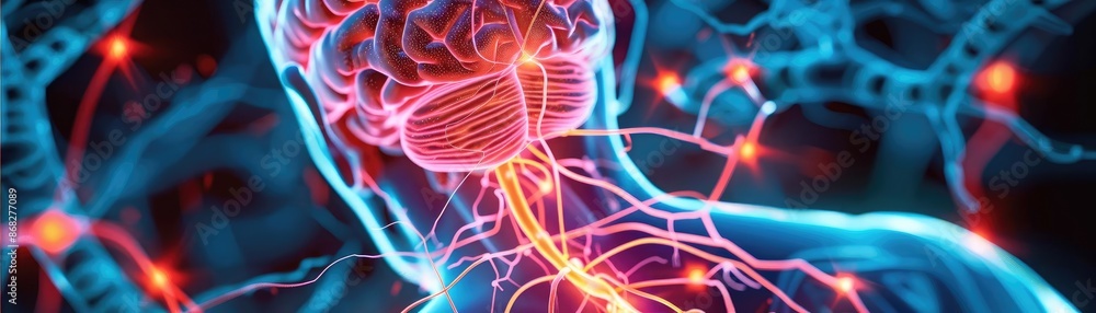 Reflex arc and nerve pathway illustration, nervous system, biological ...