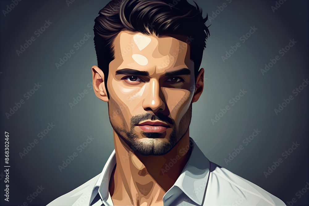 Stylish minimalist vector illustration featuring a sleek side face ...