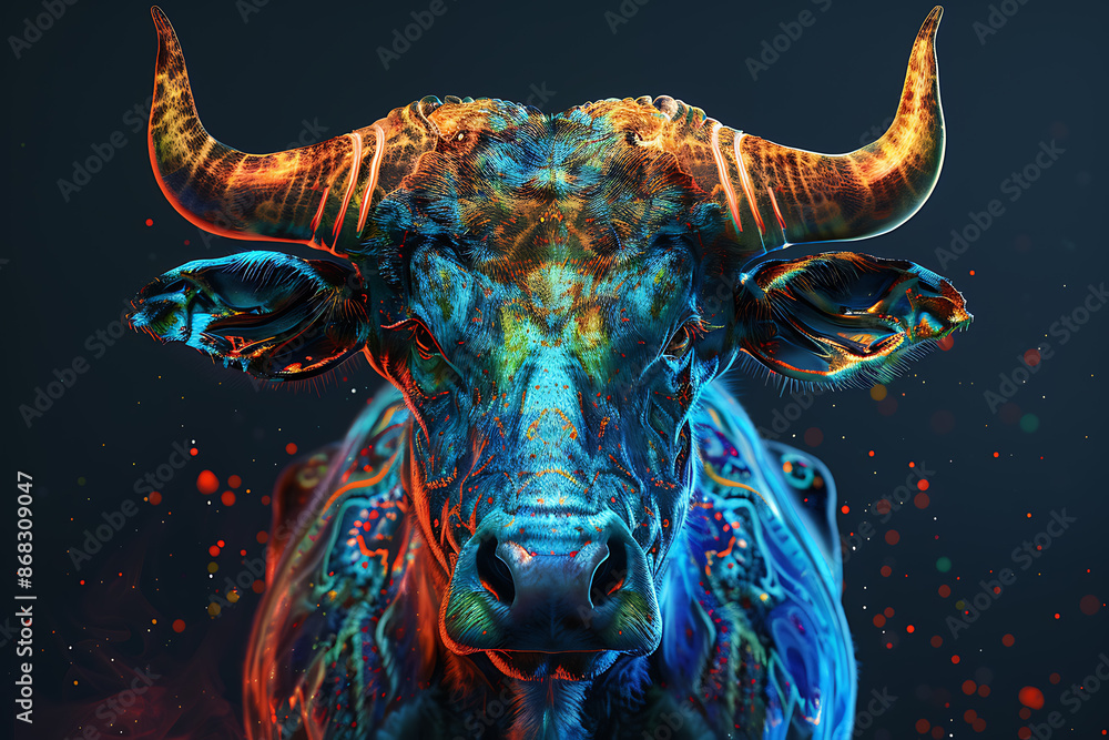 Stunning image of Taurus zodiac sign, featuring its symbolic bull and ...