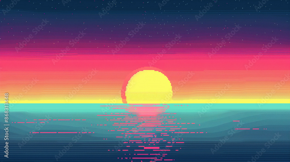 Dither bitmap texture. 8 bit electronic arcade game graphic, horizontal ...