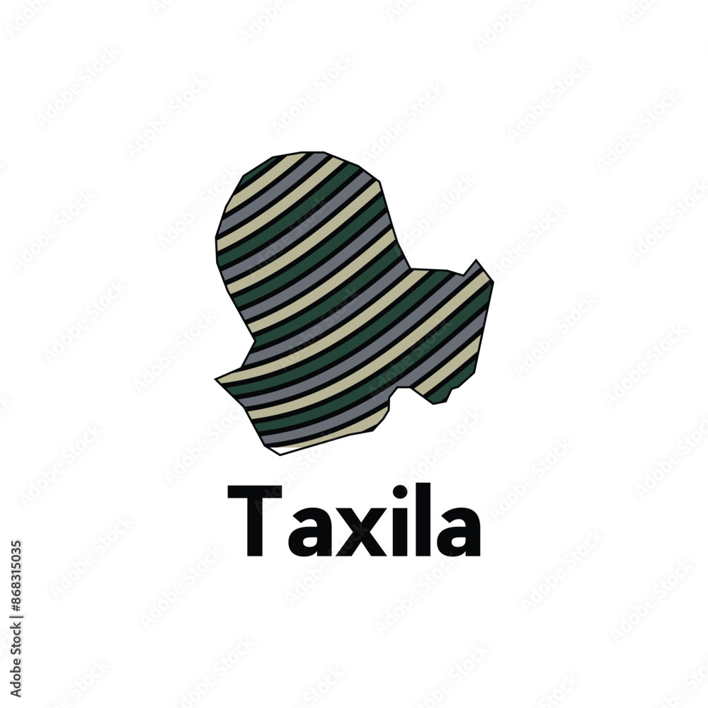 Vetor de Map of Taxila vector design template, national borders and ...