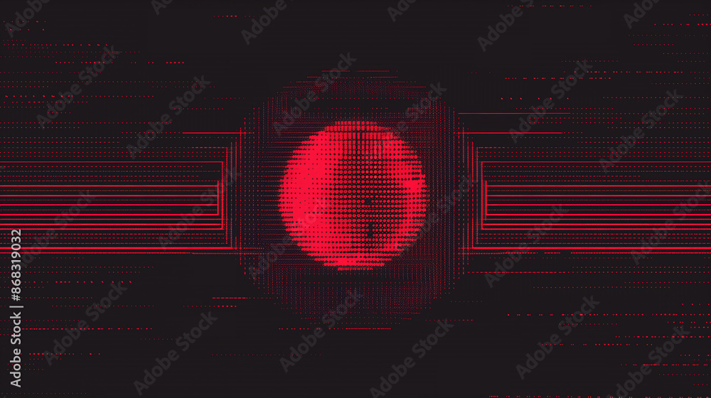 Dither bitmap texture. 8 bit electronic arcade game graphic, horizontal frame with noise ...