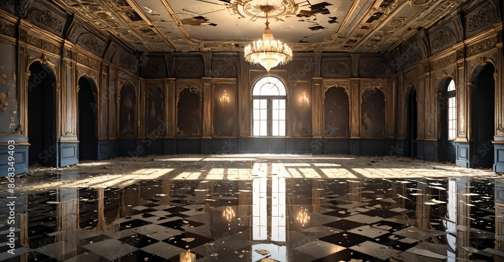 victorian baroque ballroom palace interior furniture design. aged old ...