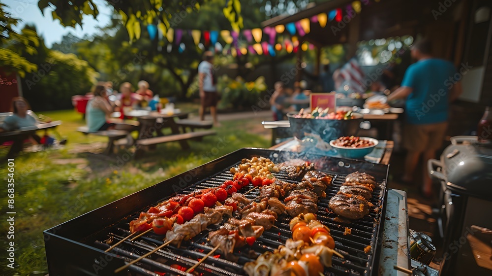 Fourth of July Family BBQ Red, White, and Blue Festivities with ...