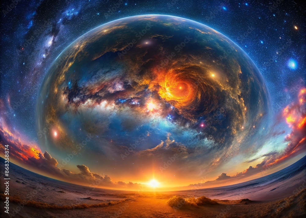 Breathtaking 360-degree space background featuring a vibrant nebula ...