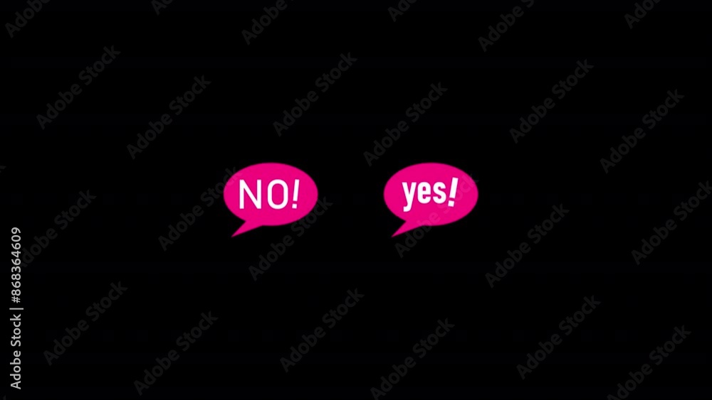yes or no text animation on black background, Choosing Yes and No ...