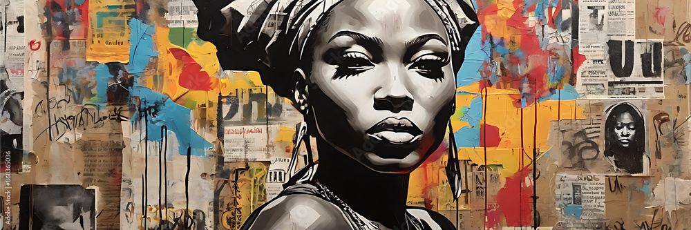 Graffiti Collage African Woman civil rights diversity urban art ...