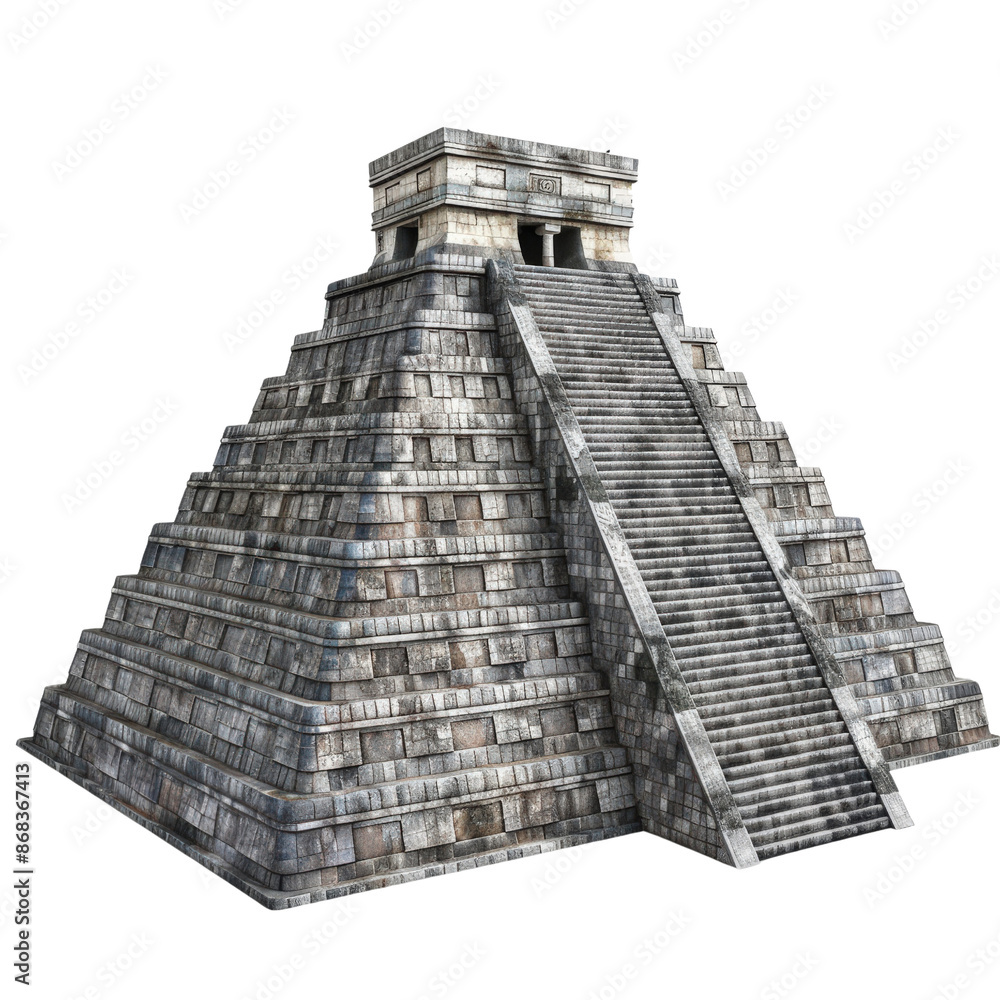 Ancient Mayan pyramid with steep stairs, showcasing historical ...