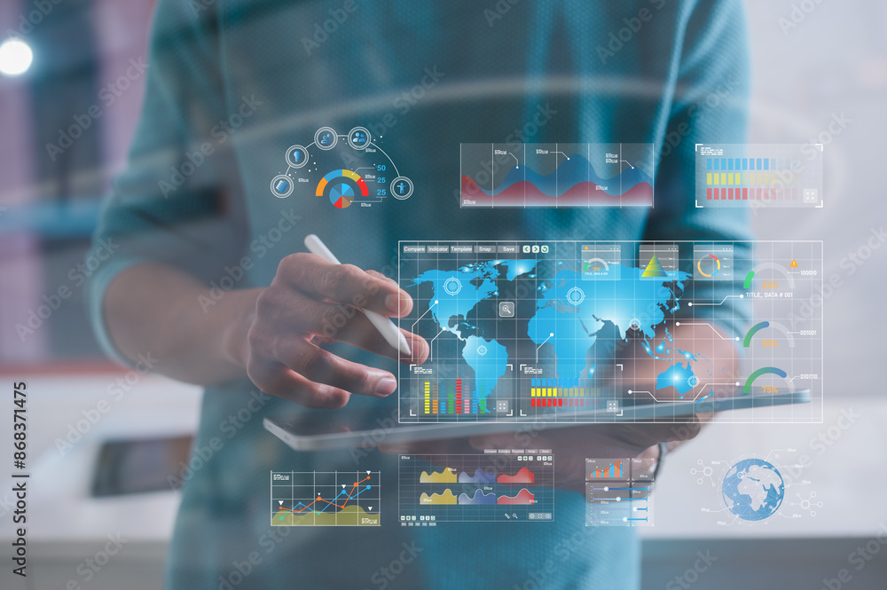 DevOps report Data analysis concept, software development, IT operations, agile programming with ...