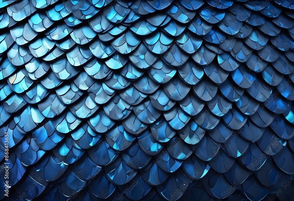 Overlapping blue and gray scales, resembling the texture of a fish or ...