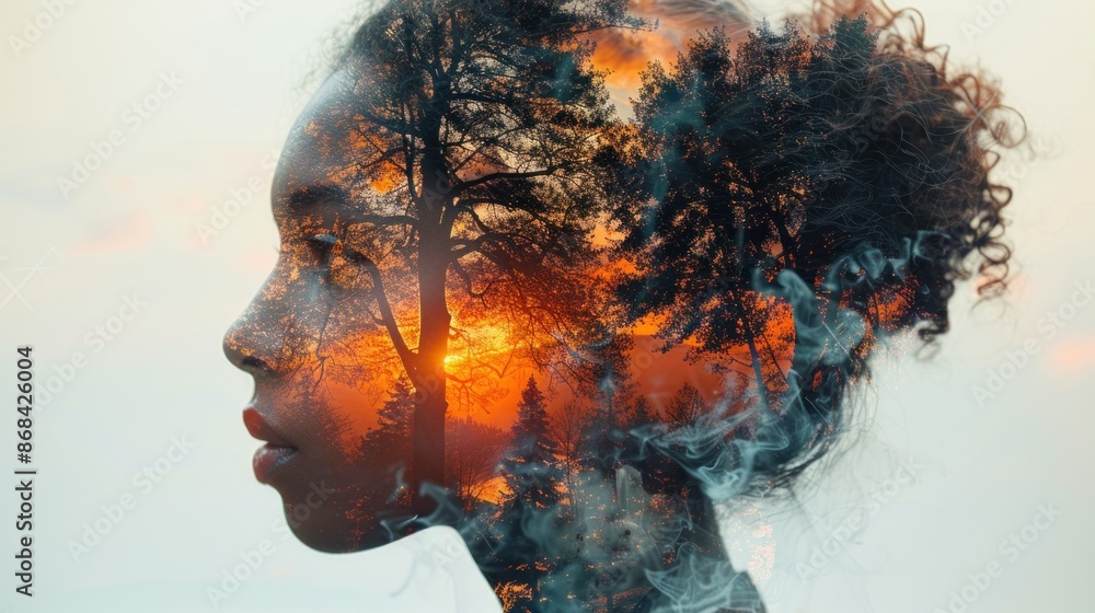 Produce a surreal, ethereal full body portrait photo incorporating a ...