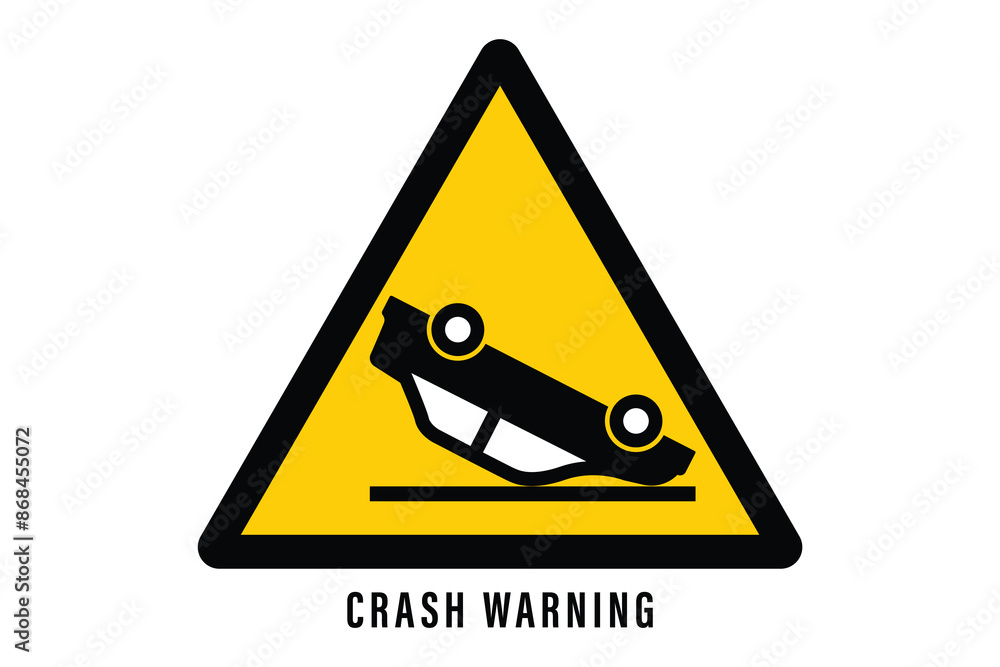 Crash sign, Inverted car icon the driver had an accident, warning sign ...