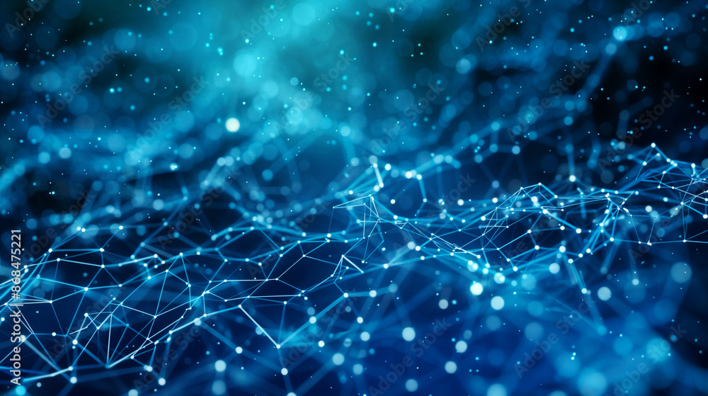 Conceptual images of AI, data flow and the digital domain. AIとデータフロー ...