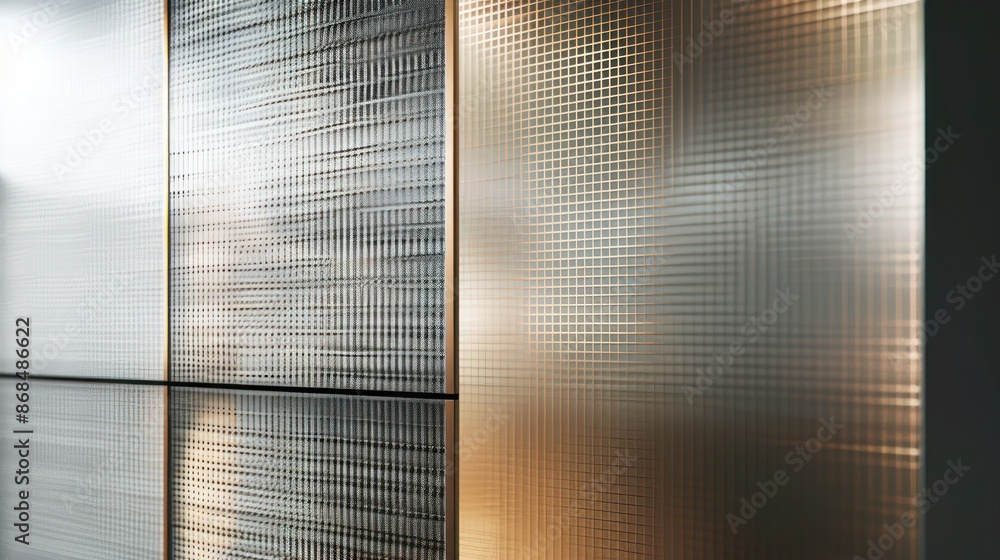 Screen wall with a dual-layer design, featuring an outer metallic mesh ...