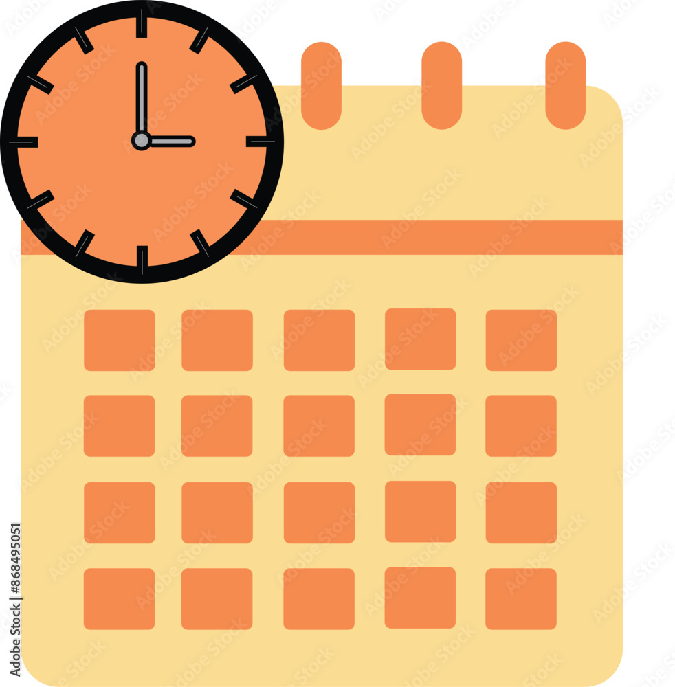 Calendar and clock icon , Schedule, appointment, organizer, timesheet ...