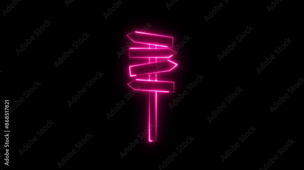 Animation of road signs isolated. Direction traffic signs boards on ...