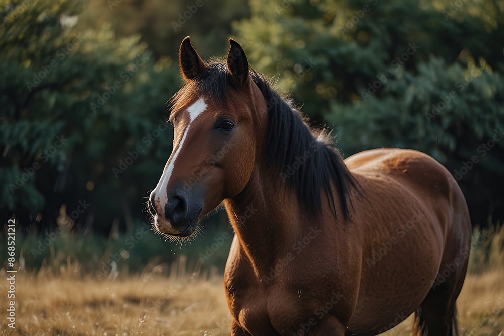 Wildlife photography, authentic photo of a horse in natural habitat ...