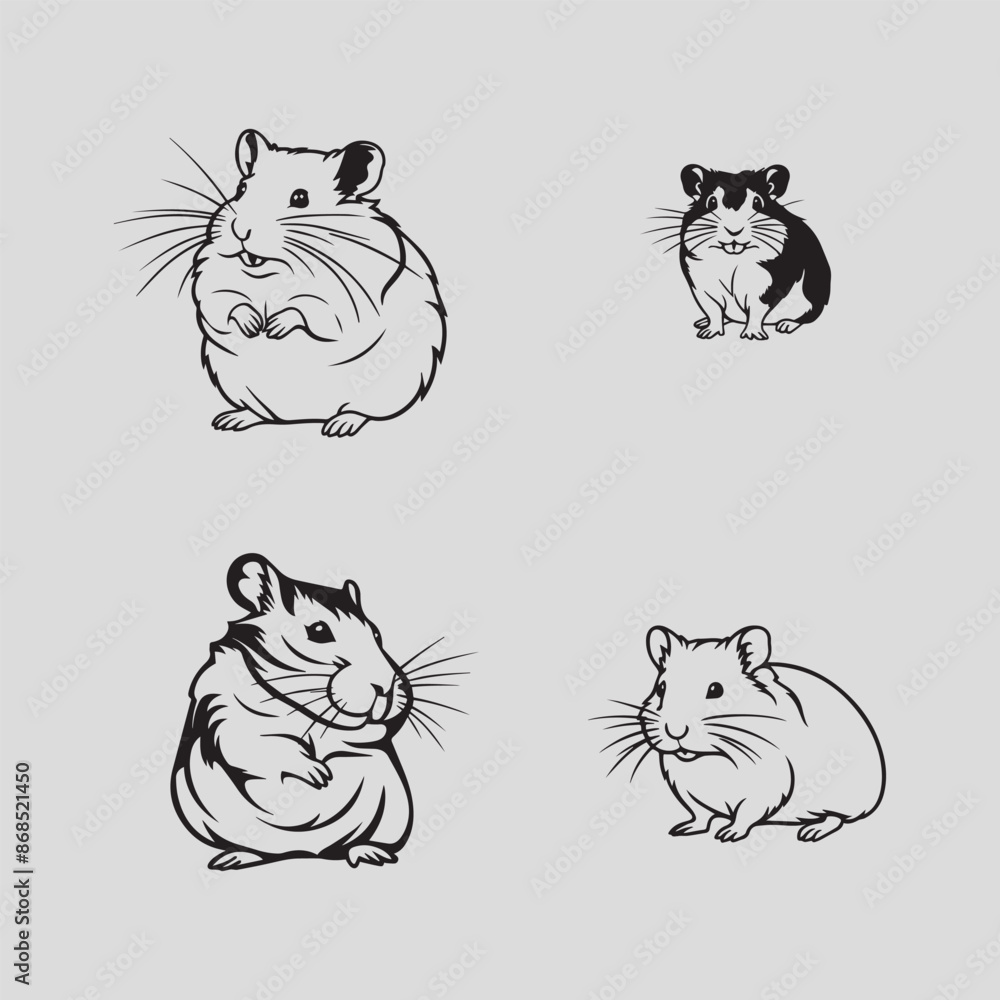 Hamster Animal Vector Designs for Eye-Catching Design Elements Stock ...
