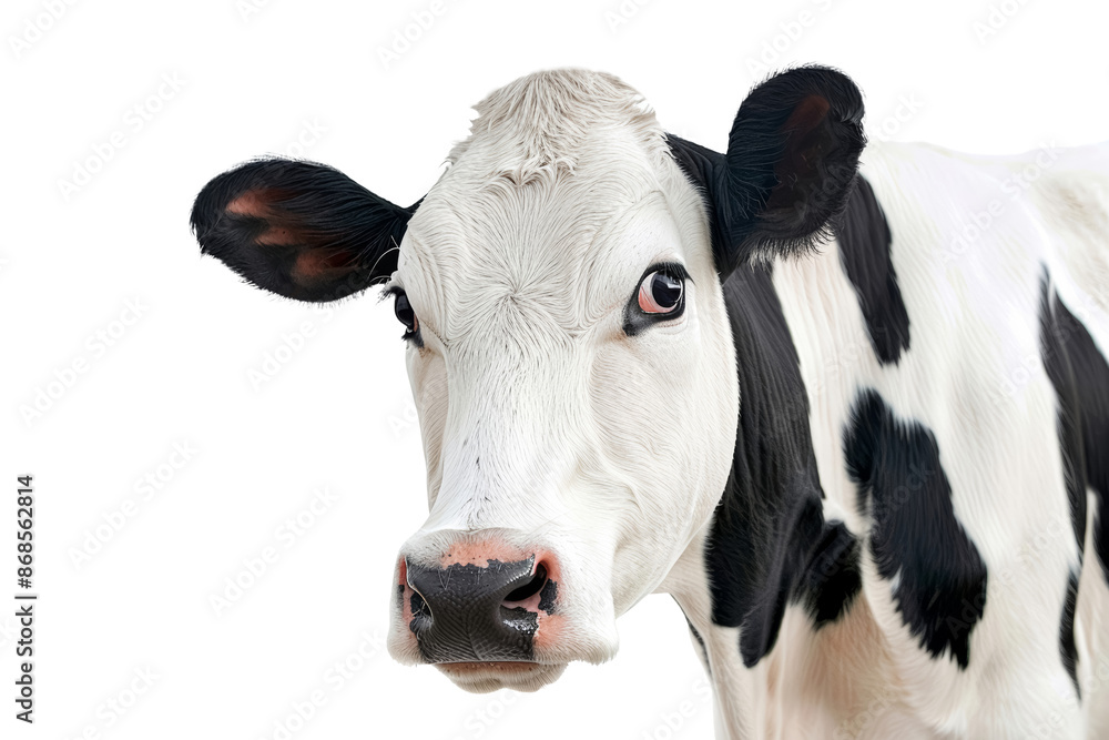 Cute white cow head isolated on transparent background. PNG on ...