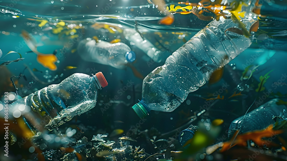 Marine pollution plastic bottles and microplastics in open ocean ...