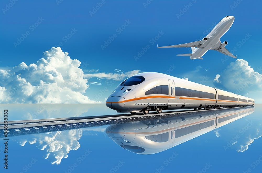 High-Speed Trains in Motion and Plane: Showcasing Convenient ...
