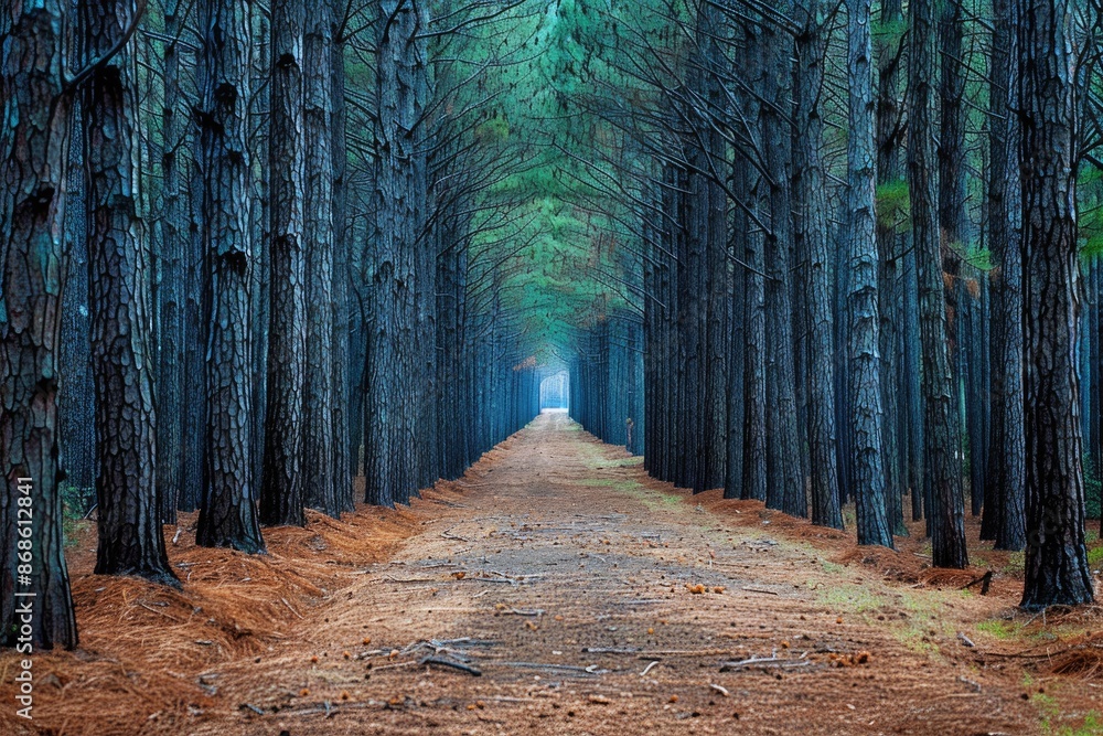 Georgia Forest. Straight-line Pine Grove in Southern Forestry ...
