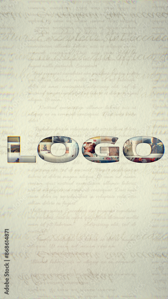 Mosaic Multi Frame Photos Logo. Vertical Stories Opener for Social ...