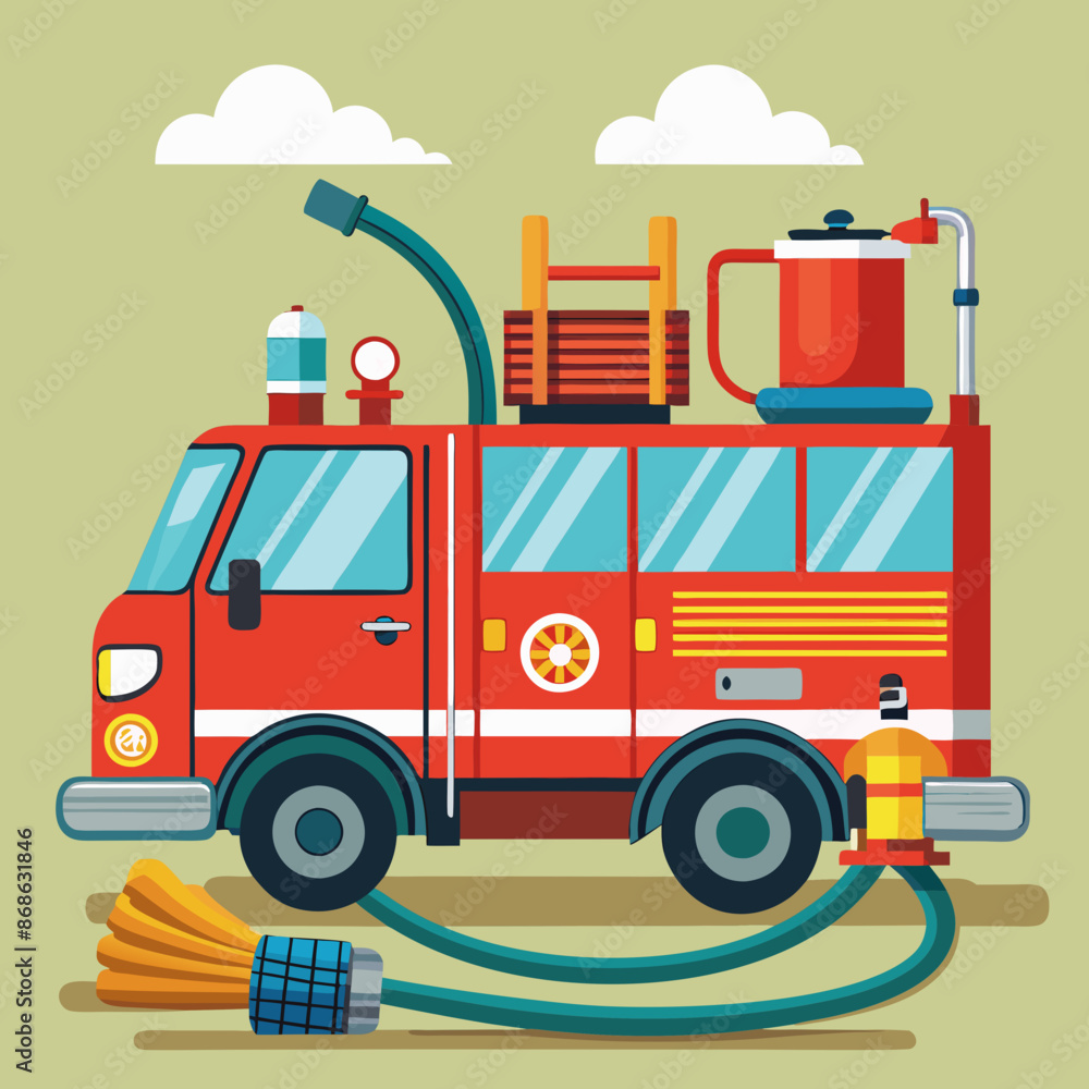 fire truck, fire engine, firefighting vehicle, emergency vehicle ...