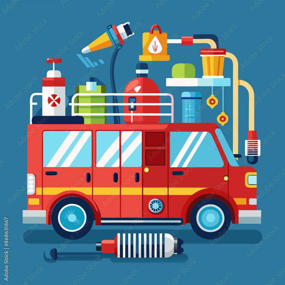 fire truck, fire engine, firefighting vehicle, emergency vehicle ...