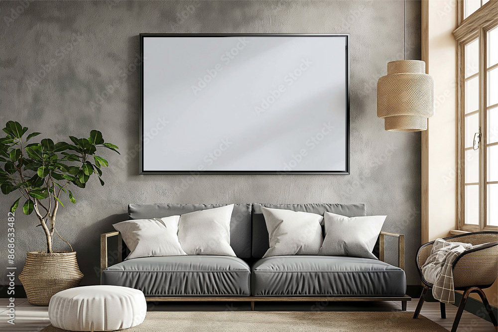 Frame mockup, ISO A paper size. Home Office wall poster mockup ...