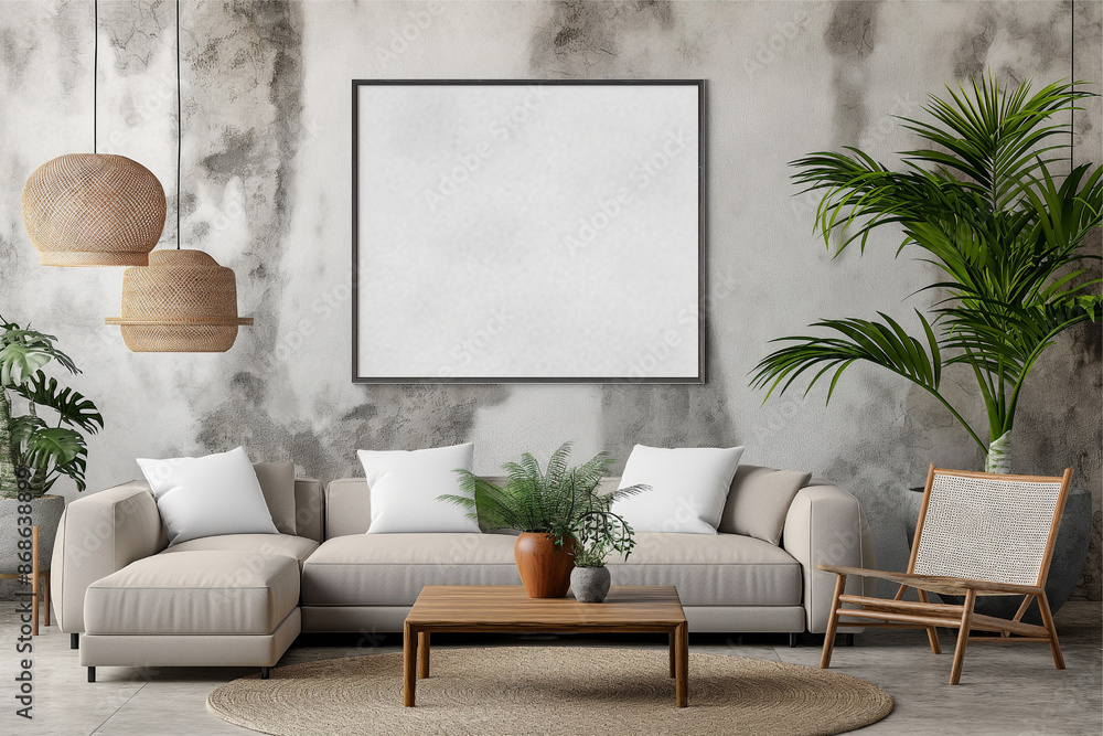 Frame mockup, ISO A paper size. Home Office wall poster mockup ...