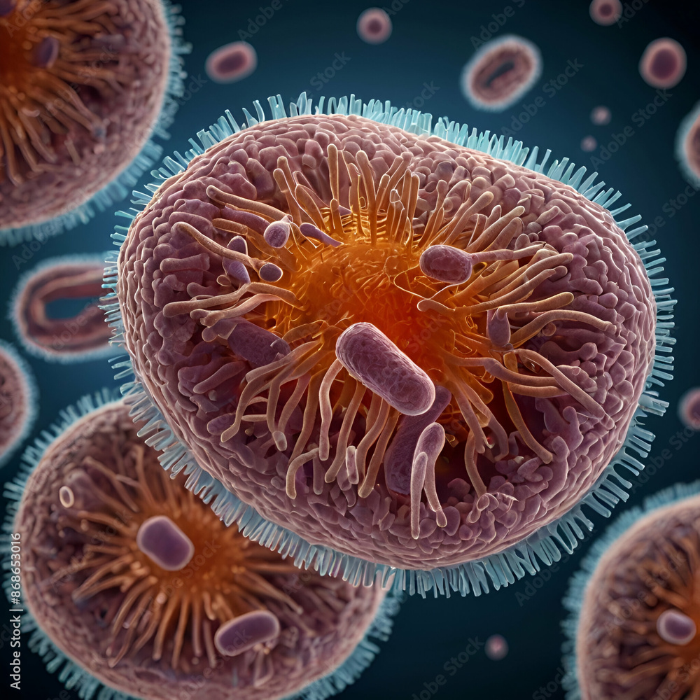 High-Resolution Scientific Illustration of Escherichia coli (E. coli ...