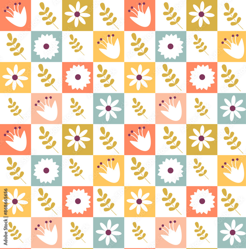 Seamless pattern of a square cage of bright colors in a cartoon style ...