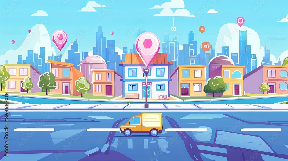 Geolocation dashboard for navigation, digital map, and GPS. Travel ...