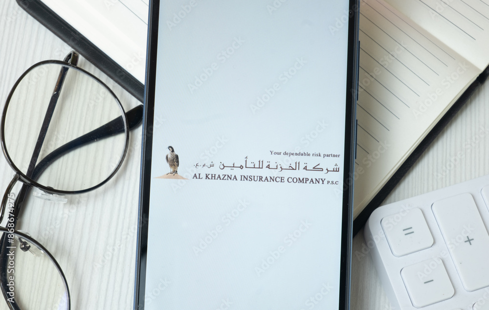 New York, USA - 21 June 2024: Al Khazna Insurance Logo on Phone Screen ...