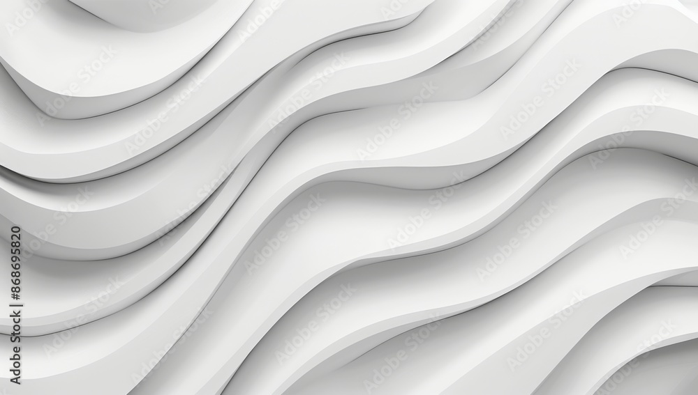 Stylish and minimalist seamless white wave texture pattern background ...