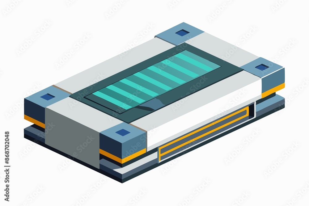 sleek, high-tech module floats in sea of white, awaiting the arrival of ...