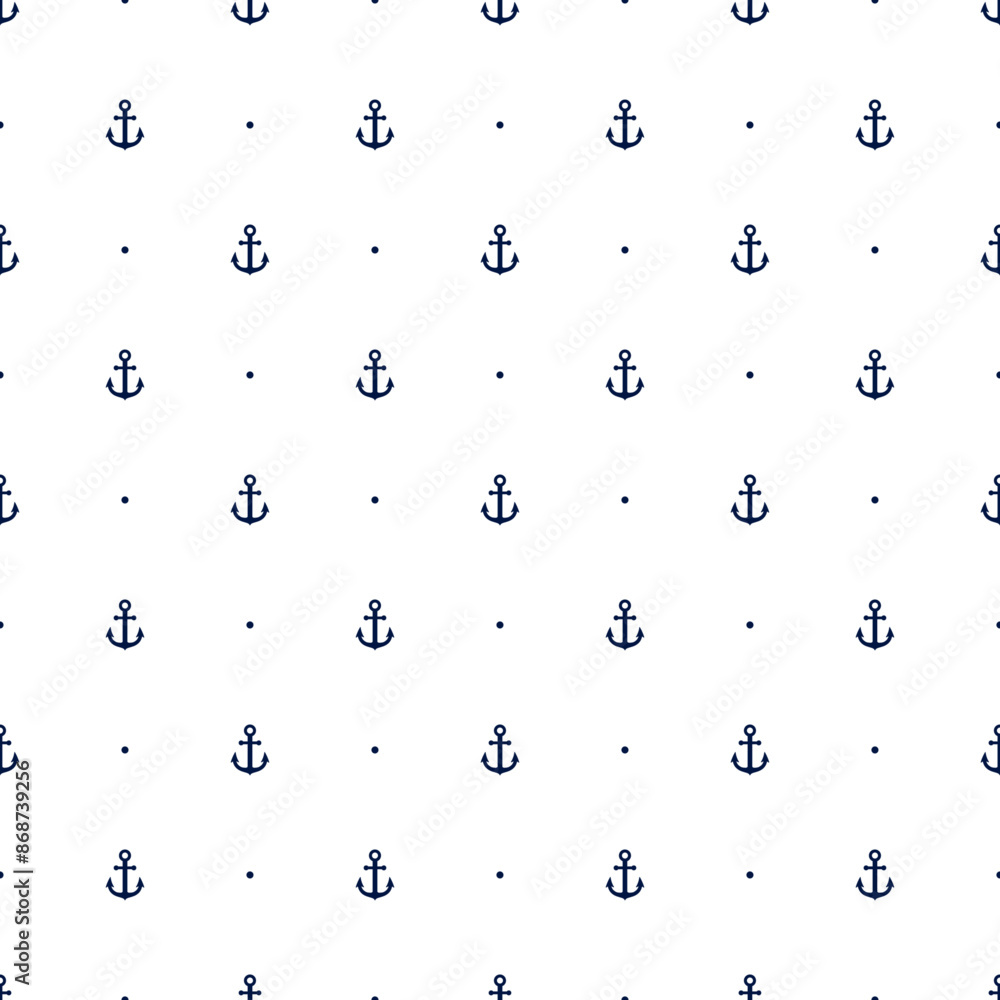 Seamless pattern with anchor. Sail strip. Sailing. Repeated sea anchors ...