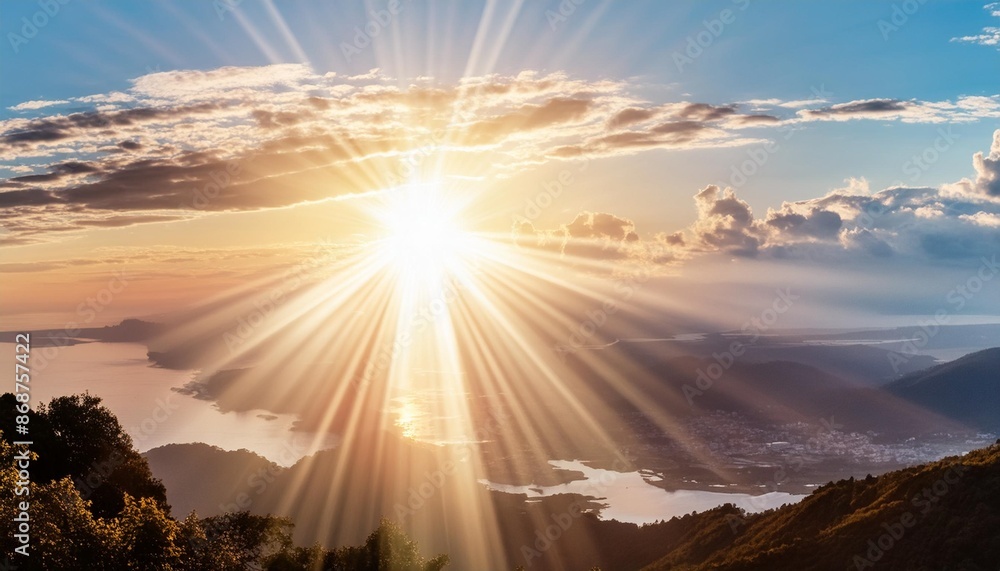 glowing light burst realistic sun rays colorful sun ray glow abstract ...