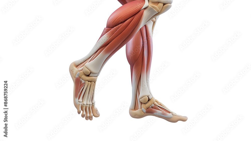 Anatomical illustration of leg muscles showing detailed muscle ...