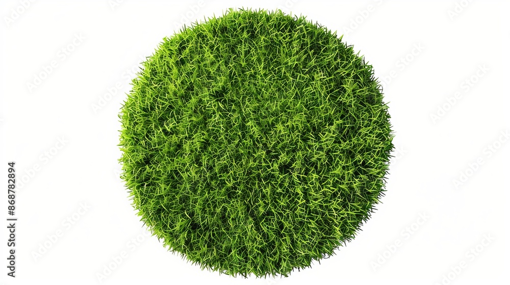 Abstract green grass texture for background featuring a circular ...