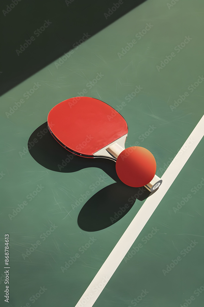 Vertical vibrant illustration of Ping Pong rackets and ball background ...