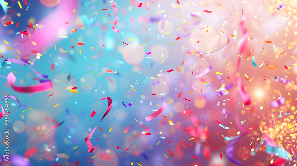 Animated confetti falling motion background with blurred paper pieces ...