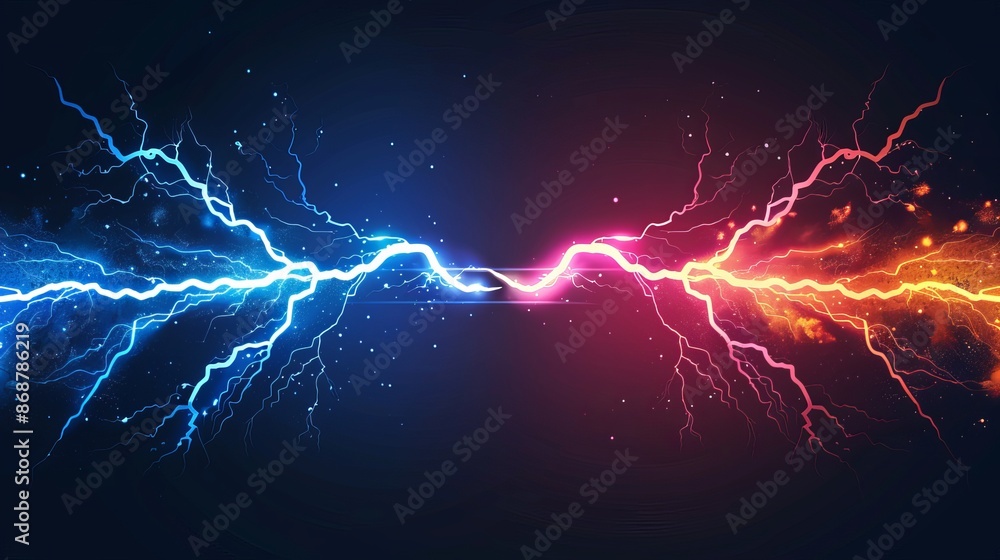 A vector illustration of a versus (VS) icon with a lightning effect ...