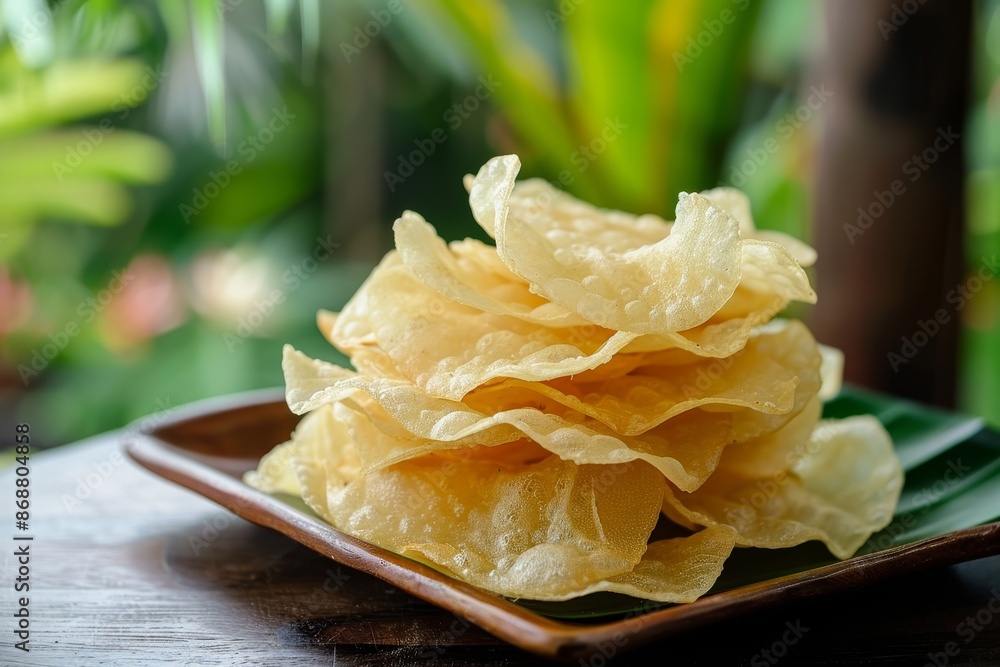 Tapioca chips are thin deep fried cassava wafers known as kripik ...