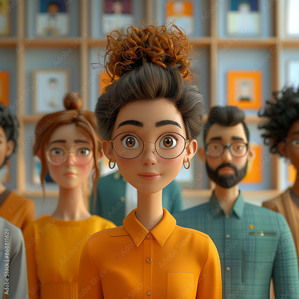 Diverse Team Video Conference 3Drendered image of diverse team ...