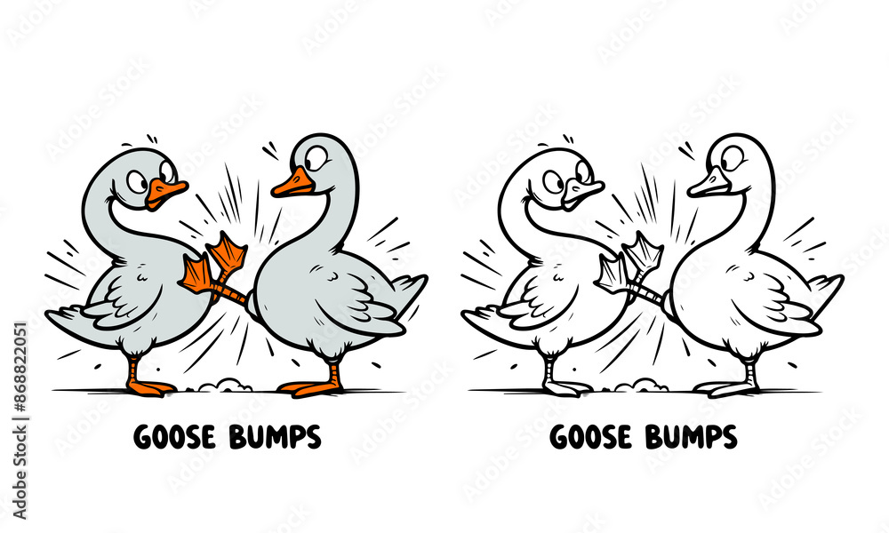 Cute Goose Bumps Illustration - Hand-drawn Whimsical Clipart for Crafts ...