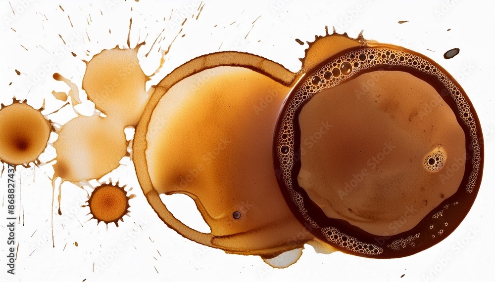 coffee stains on transparent background coffee and tea stains on a cup ...
